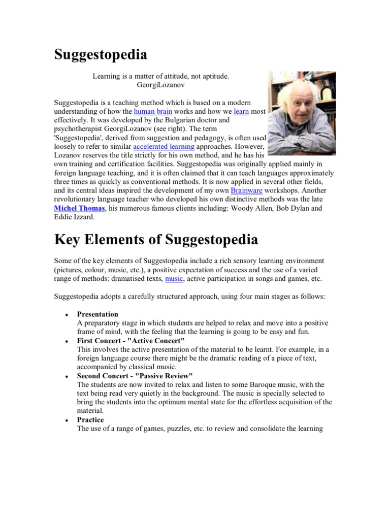 Suggestopedia: Georgi Lozanov's Revolutionary Language Learning Method ...