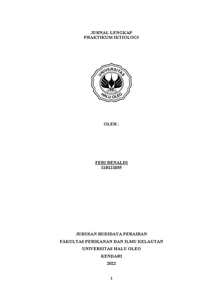 Jurnal Lengkap Iktiologi Feri Renaldi | PDF