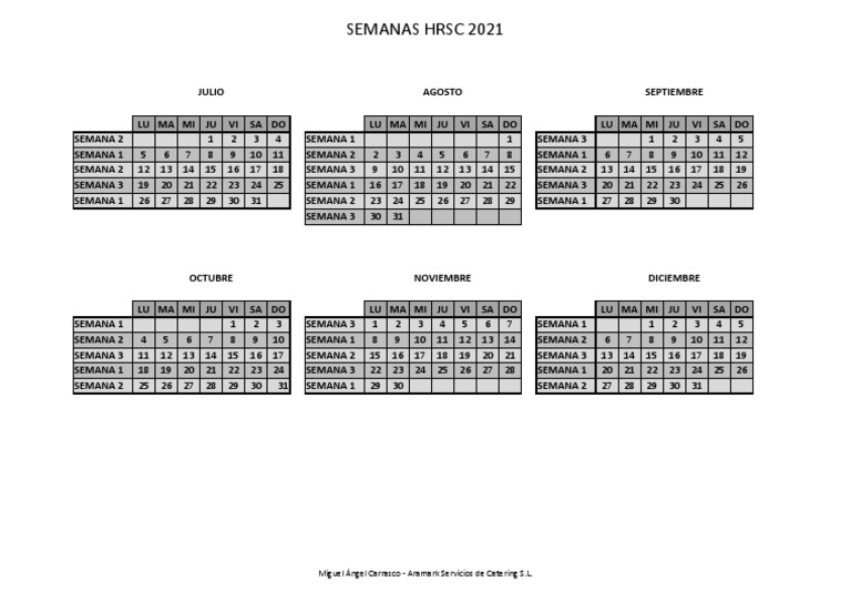 Calendário De Semanas – Calendrier Avec Les Semaines Numérotées – QUVLY