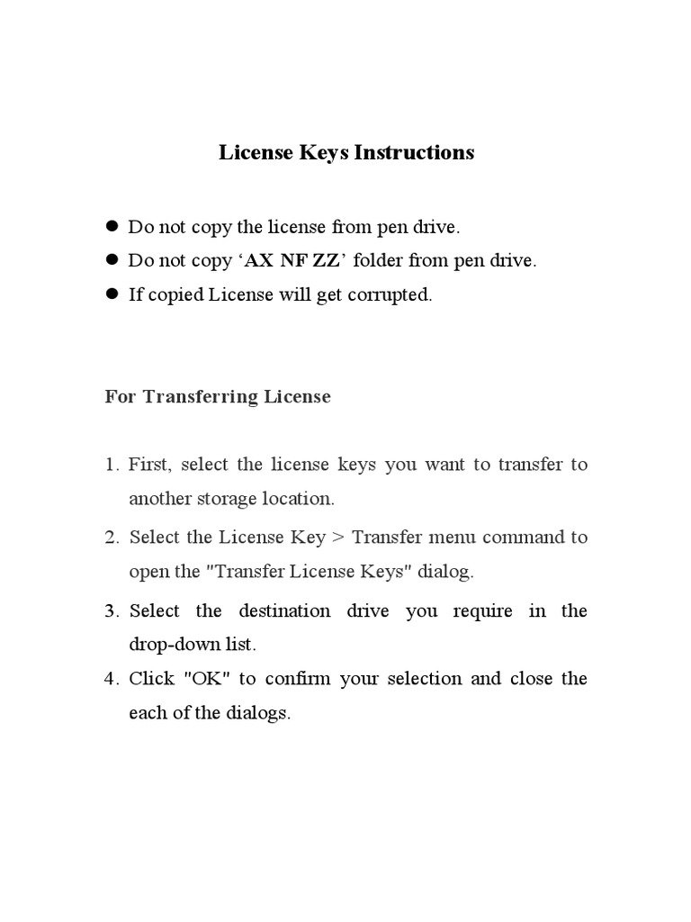 License Instructions | PDF