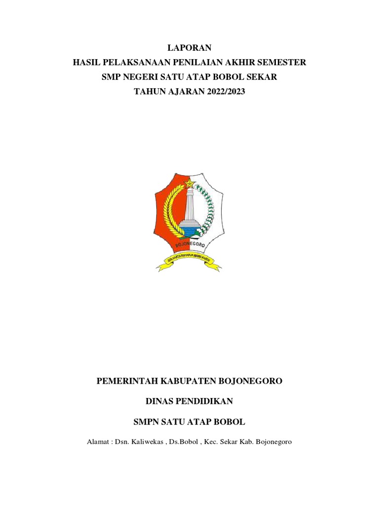 Laporan Penilaian Akhir Semester SMP 2023 | PDF