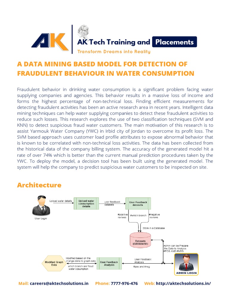 A Data Mining Based Model For Detection Of Fraudulent Behavior In Water Consumption Pdf