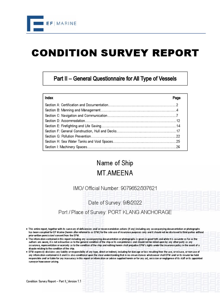 Condition Survey Report Part II_Ver 1.1 | PDF | Navigation | Water ...