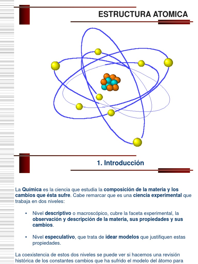 La evolución de los modelos atómicos a través de la historia para explicar la estructura interna ...