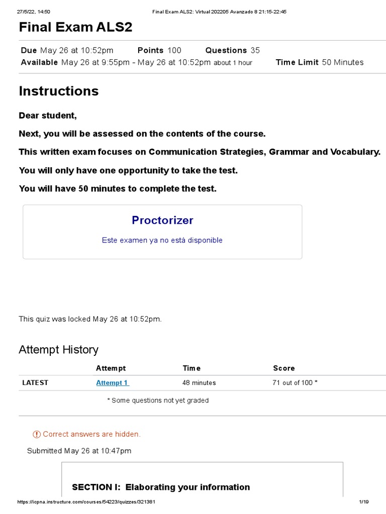 Final Exam ALS2 - Virtual 202205 Avanzado 8 21 - 15-22 - 45 ...