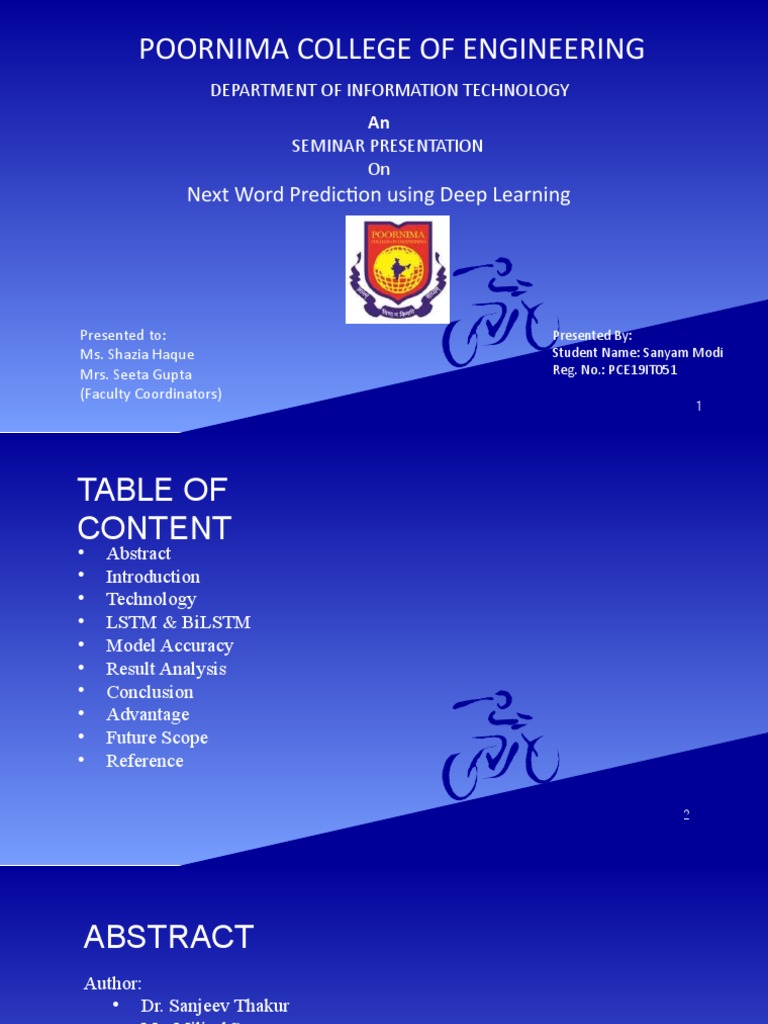 Sanyam Modi PPT Seminar PCE19IT051 | PDF | Deep Learning | Computing