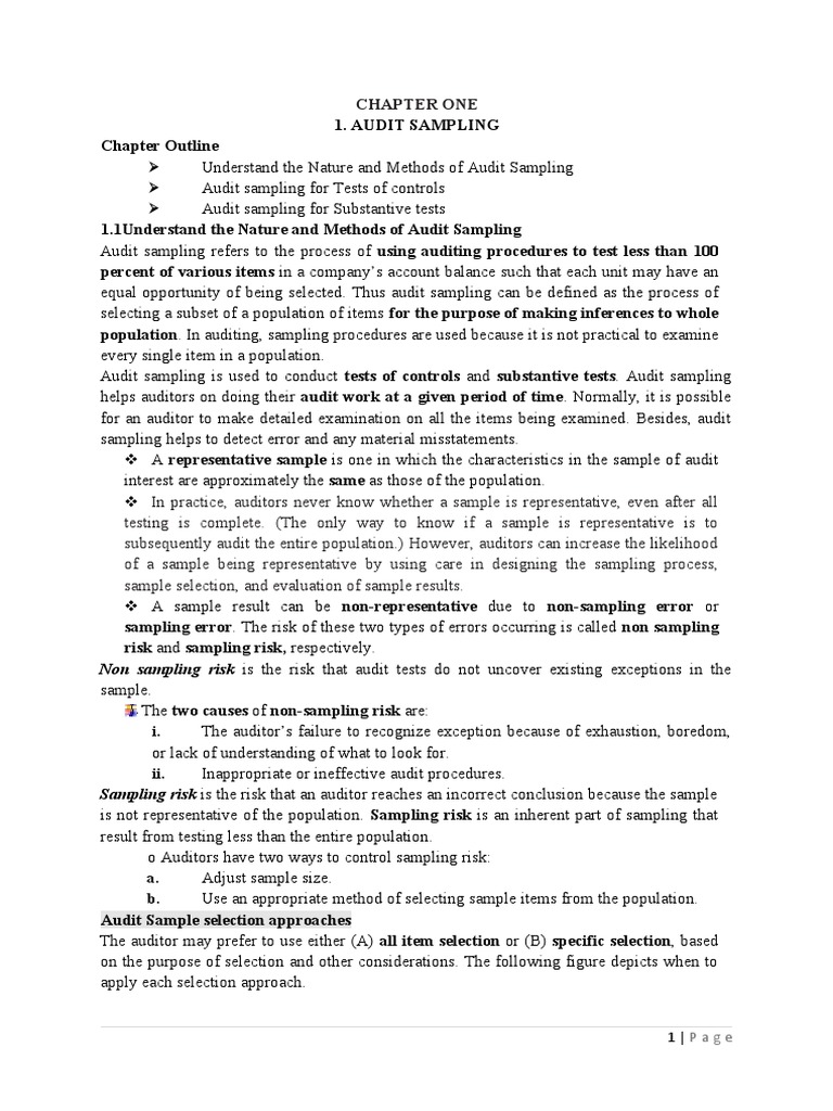 Chapter One | PDF | Audit | Sampling (Statistics)