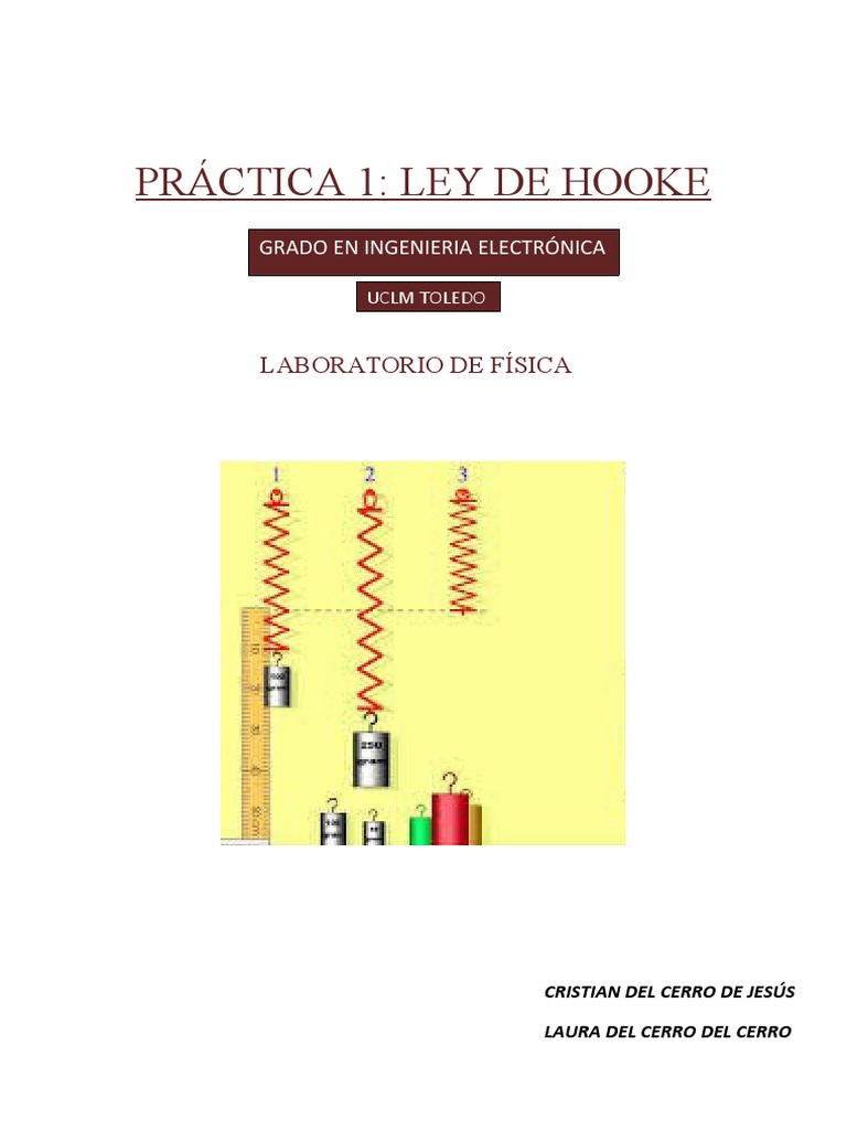 PRÁCTICA 1 Ley de Hooke | PDF | Elasticidad (Física) | Mecanica clasica