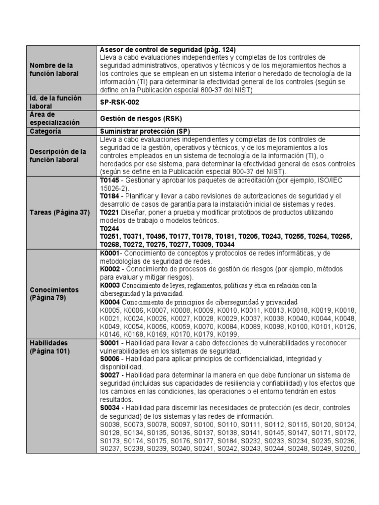 Clase_3_B_Ejemplo_Función Laboral Asesor de Control de Seguridad | PDF ...