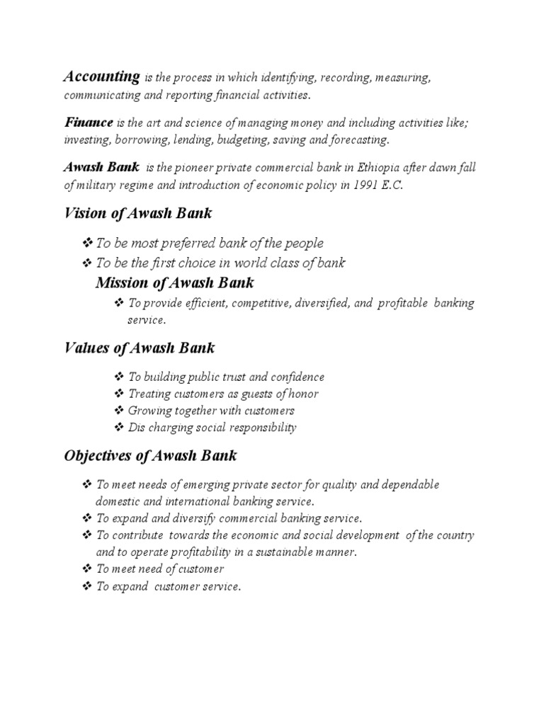 Accounting: Finance Awash Bank | PDF | Banks | Depreciation