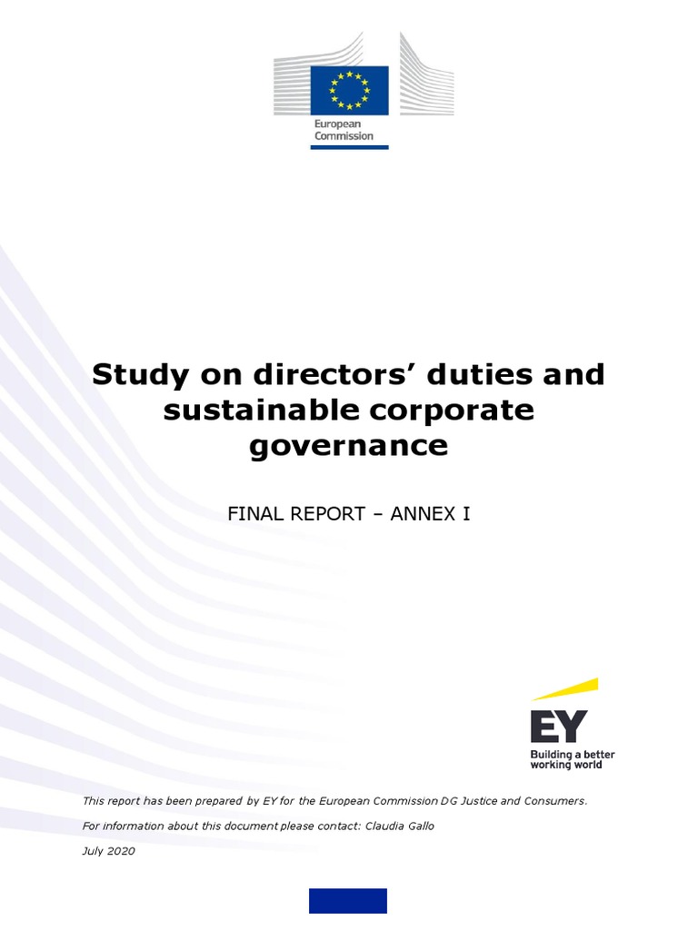 UE Study On Directors Duties and Sustainable Corporate-Annex 1 | PDF ...