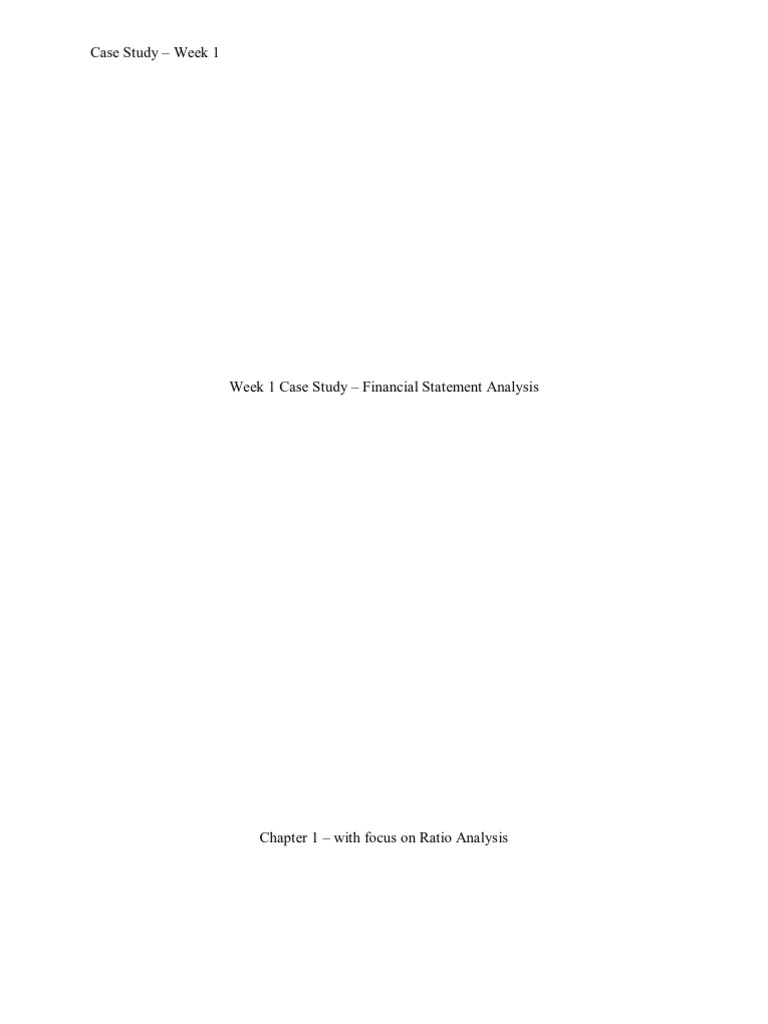 Case Study Ratio Analysis | PDF