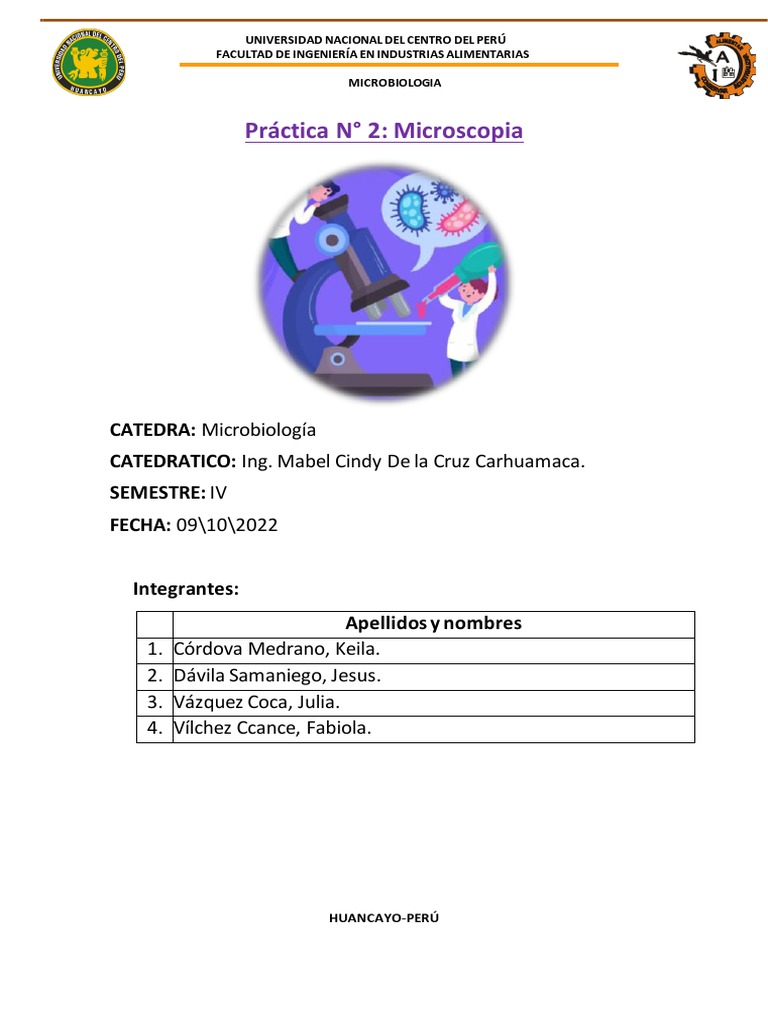 Informe de Microbiologia Micros | PDF | Lente de la cámara | Óptica