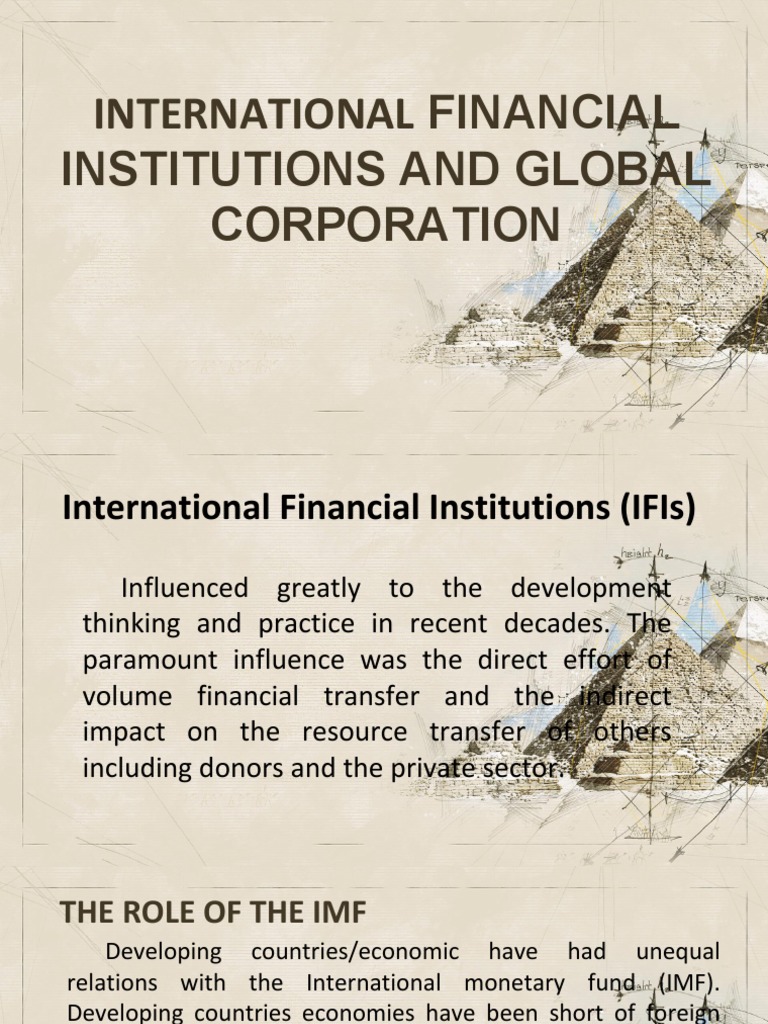Role of International Financial Institutions | PDF | International ...