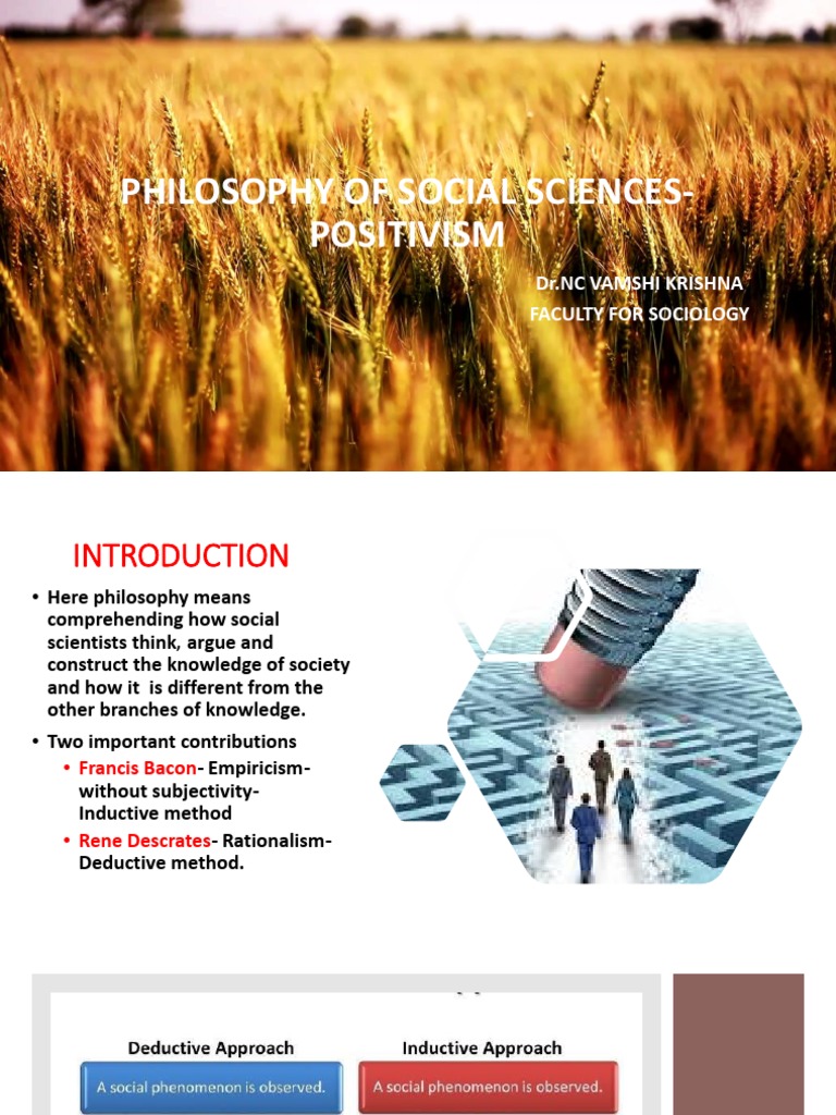 Philosophy of Social Sciences-Positivism: DR - NC Vamshi Krishna ...