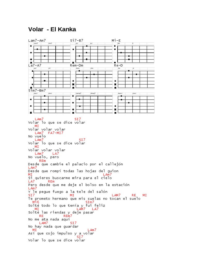 El Kanka - Volar - Acordes | PDF