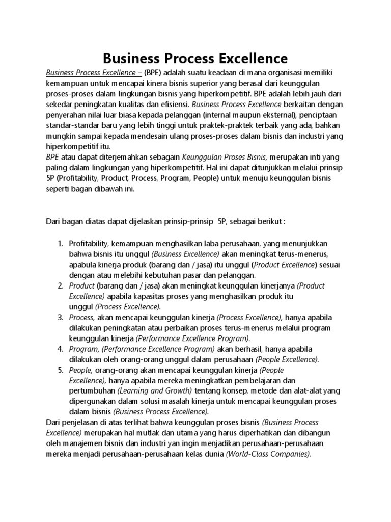 Business Process Excellence | PDF