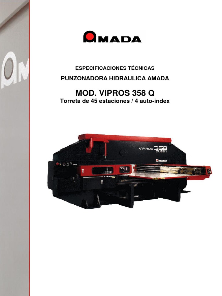 Especificaciones de Punzonadora AMADA VIPROS | PDF | Control numerico ...