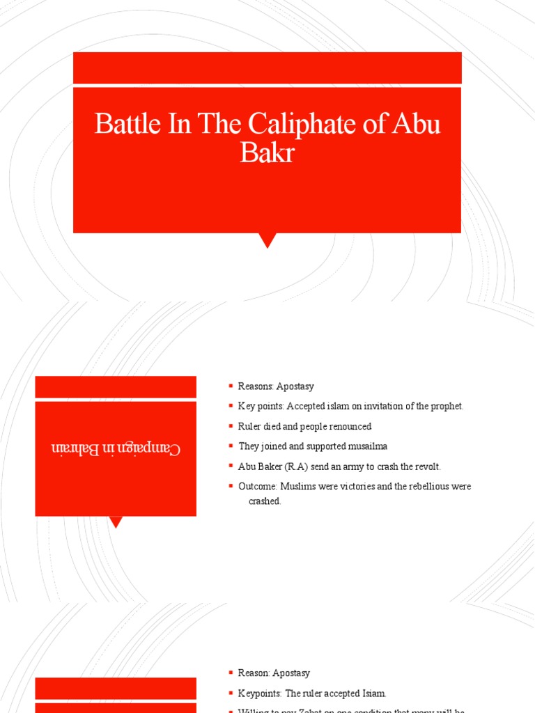 Battle in The Caliphate of Abu Bakr | PDF