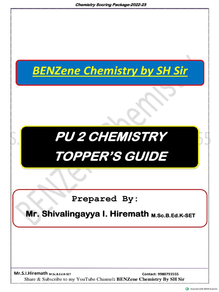 Chemistry Topper's Guide-2023 by SH Sir | PDF