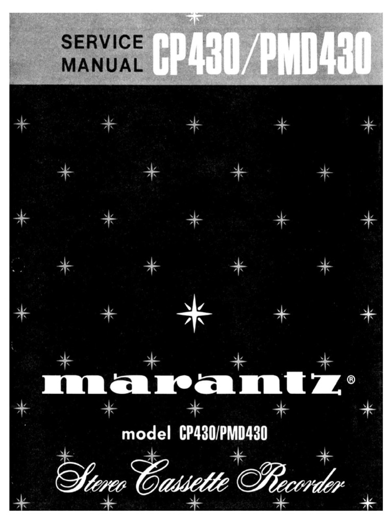 Marantz PMD 430 Service Manual | PDF