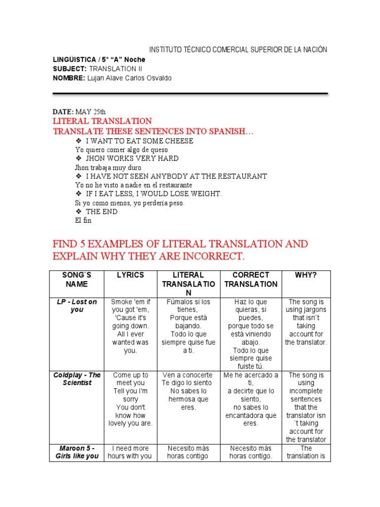 Literal Translation | PDF