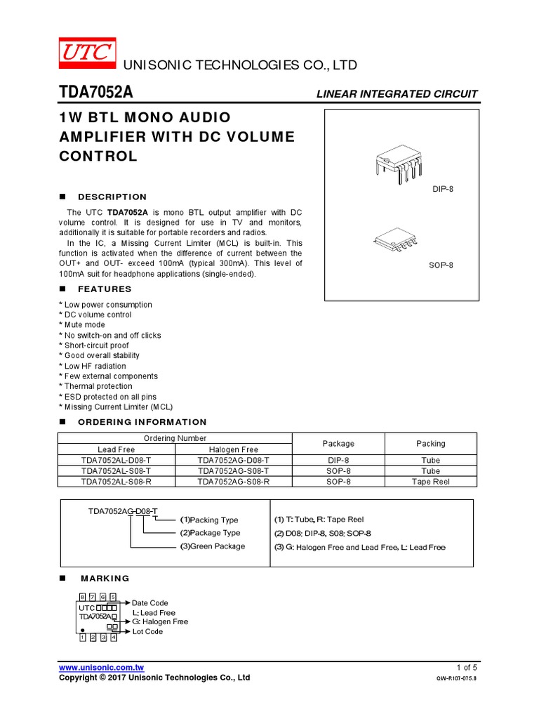 Amp Classe Ab 2W - Tda7052 | Download Free PDF | Electrical Components | Electrical Engineering
