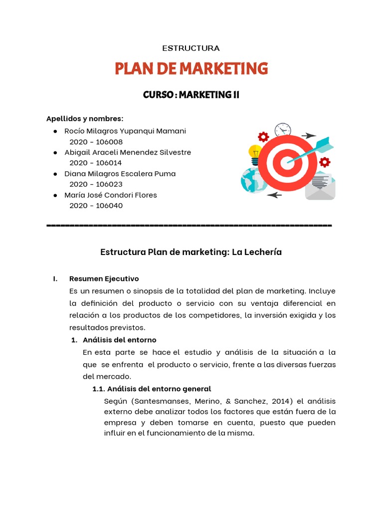 Estructura Plan de Marketing | PDF | Investigación de mercado | Marketing