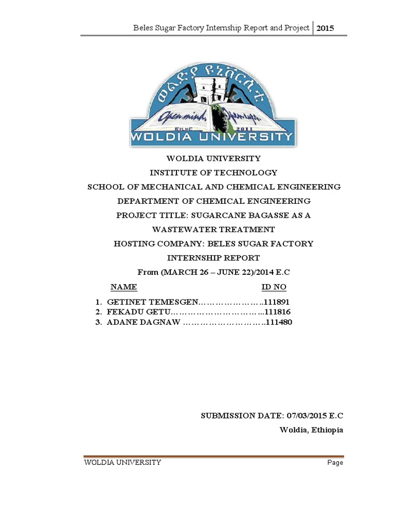 Beles Sugar Factory Internship Final Report-2-1 | PDF | Sucrose | Sugarcane