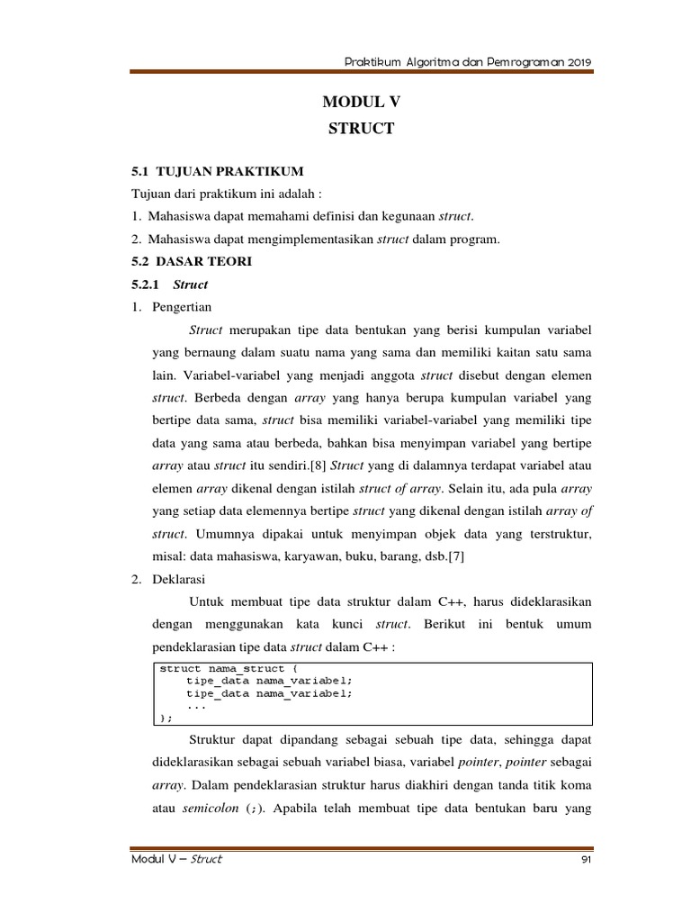 Panduan Praktikum Struct C++ | PDF