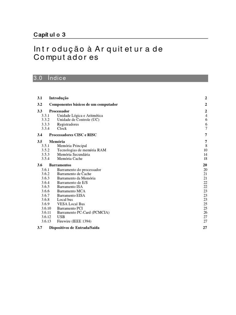 3 Introdução À Arquitetura De Computadores Download Free Pdf