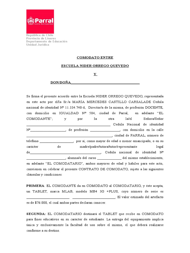 CARTA COMPROMISO Por Prestamo de Material A Apoderados | PDF | Justicia | Crimen y violencia