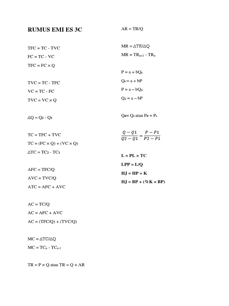 RUMUS EMI ES 3C | PDF