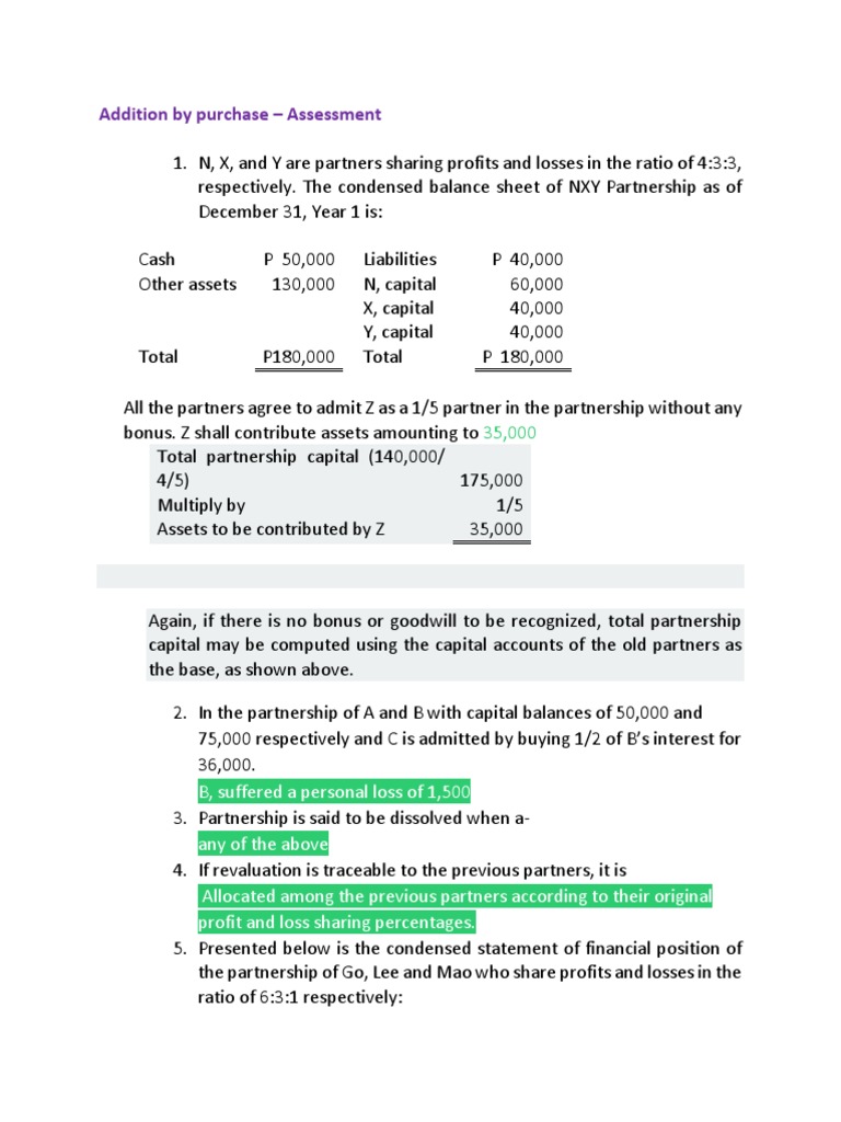 Addition by Purchase | PDF | Balance Sheet | Financial Accounting