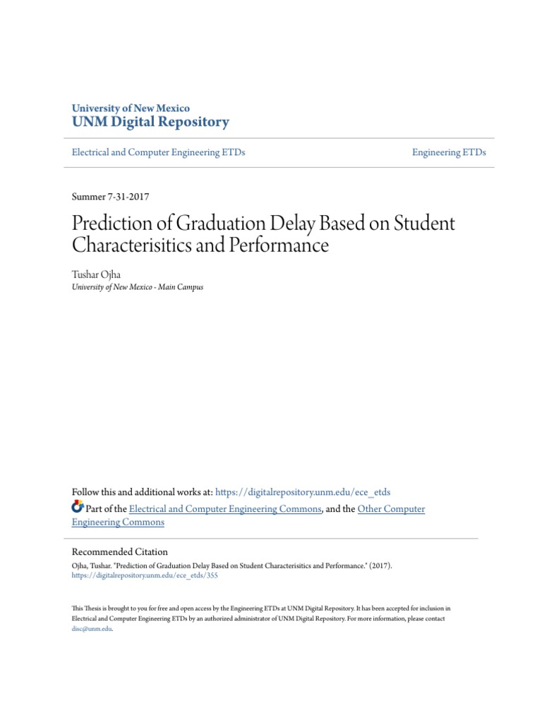 Prediction of Graduation Delay Based On Student Character | PDF ...
