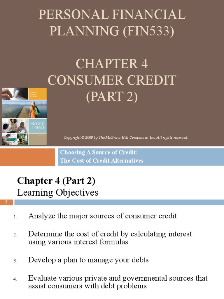 4-CONSUMER CREDIT (PART 2) (Choosing A Source of Credit, The Cost of ...