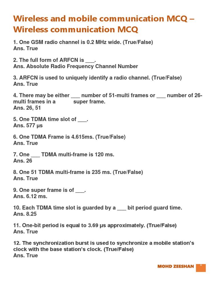 WMC MCQs 3 | PDF | Cellular Network | Antenna (Radio)