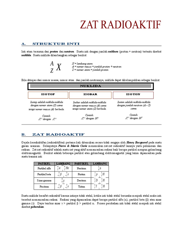 Unsur Radioaktif | PDF