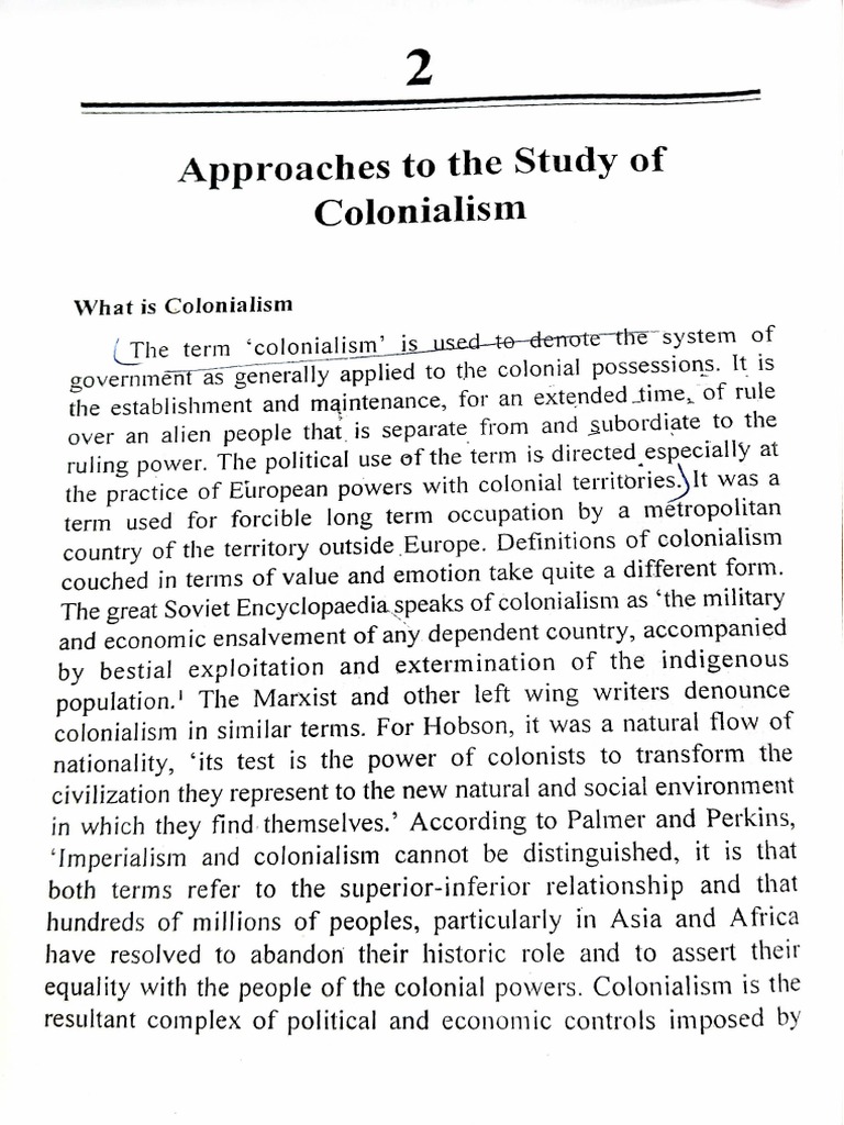Approaches To The Study of Colonialism | PDF