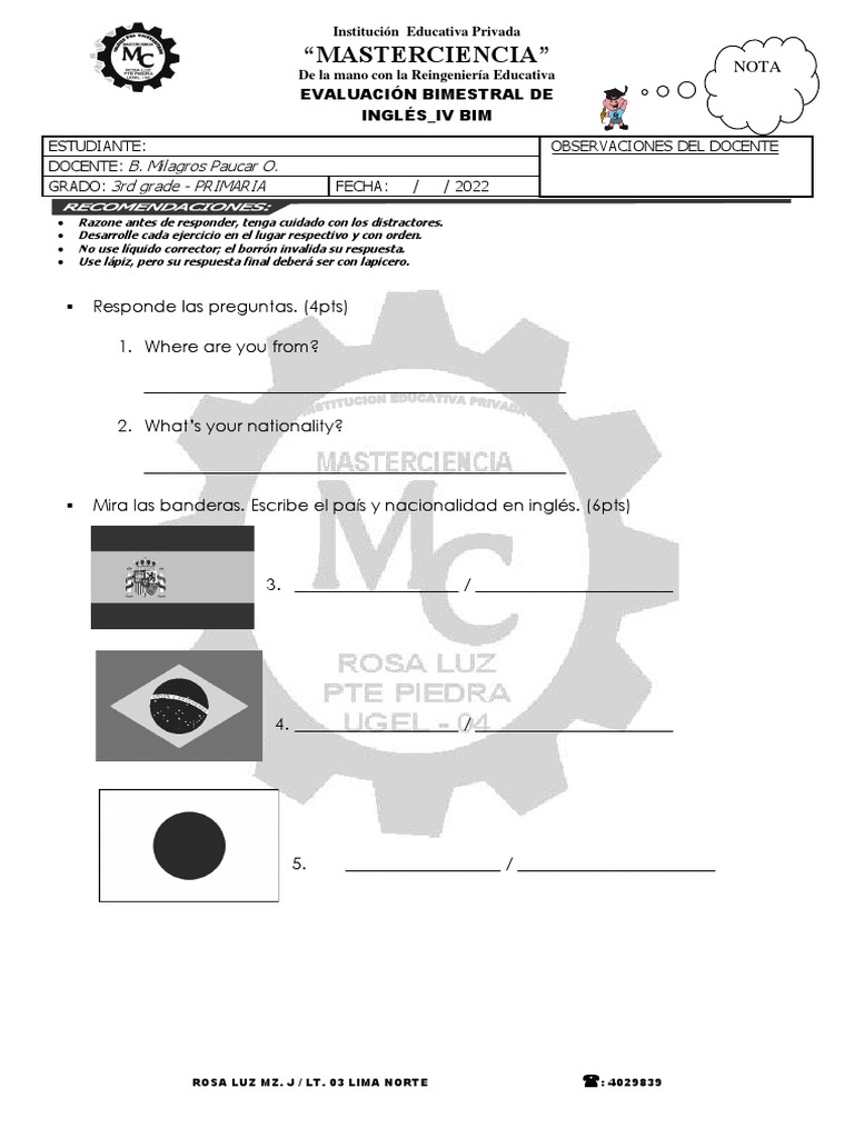 ExamenFinal - 3rd Pri - IVBIM | PDF