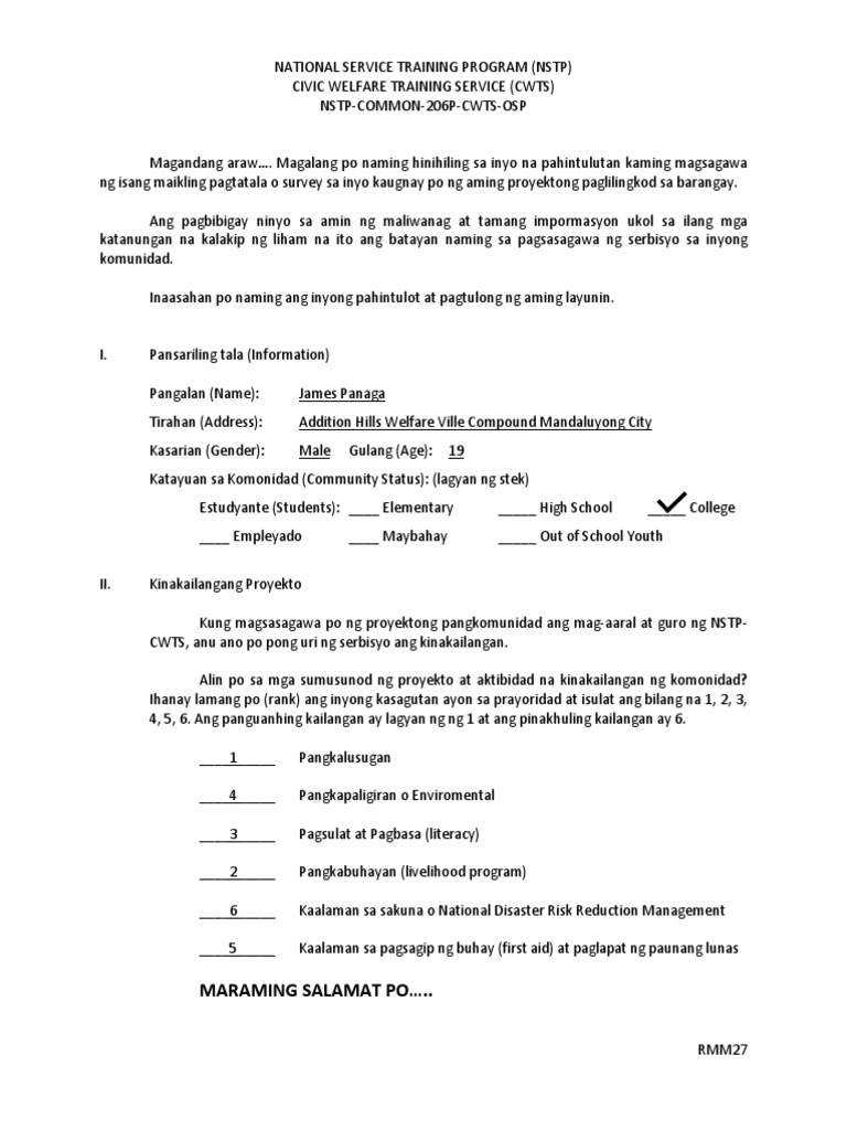 My Survey | PDF