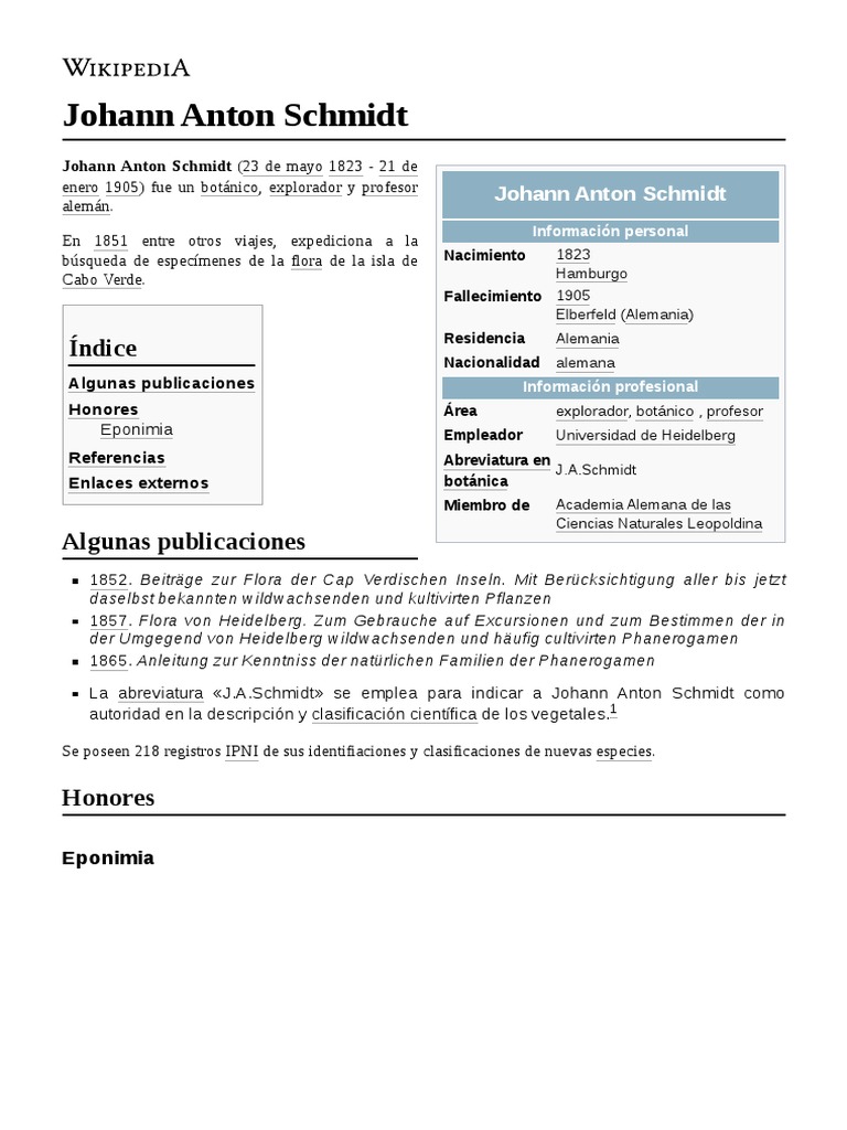 Johann Anton Schmidt | PDF | Botánica