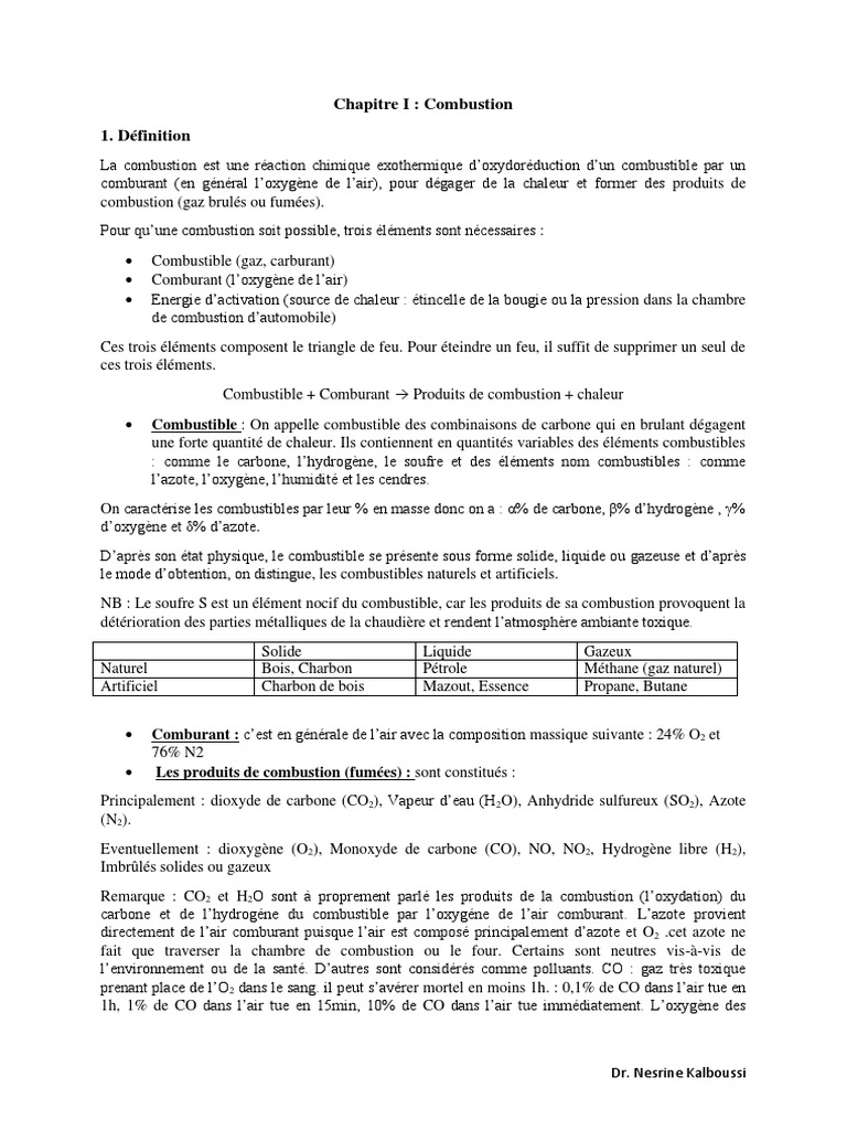 Comprendre la combustion : principes et types | PDF | La combustion ...