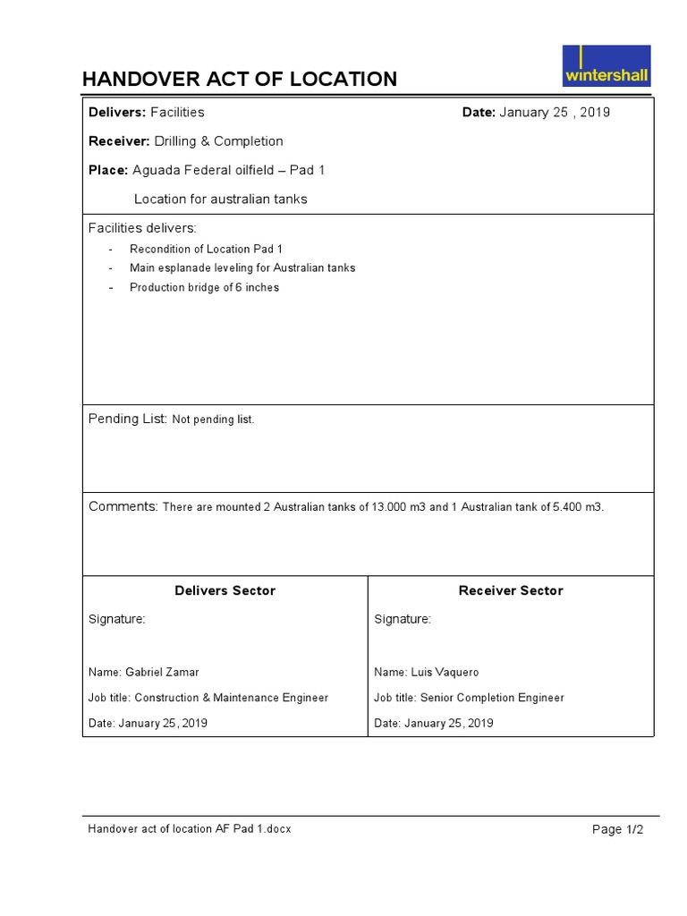 Handover Act of Location | PDF