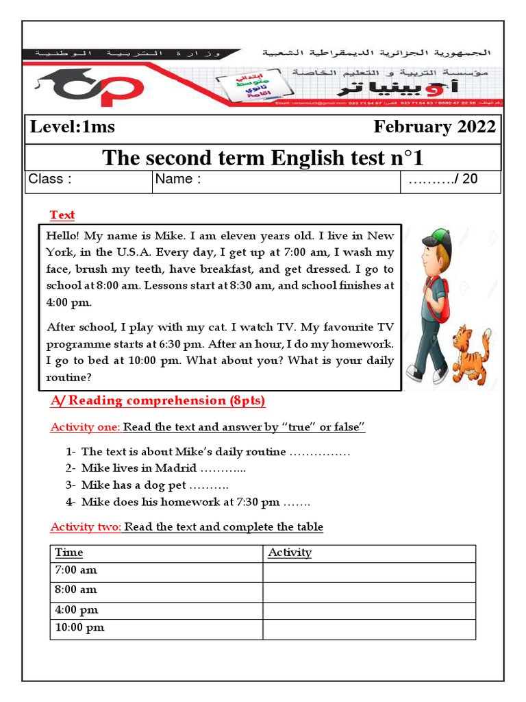Dzexams 1am Anglais 247570 | Download Free PDF | Linguistics