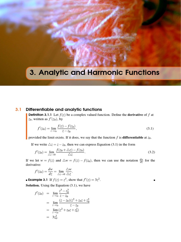 Differentiable and Analytic Functions | PDF | Function (Mathematics) | Derivative