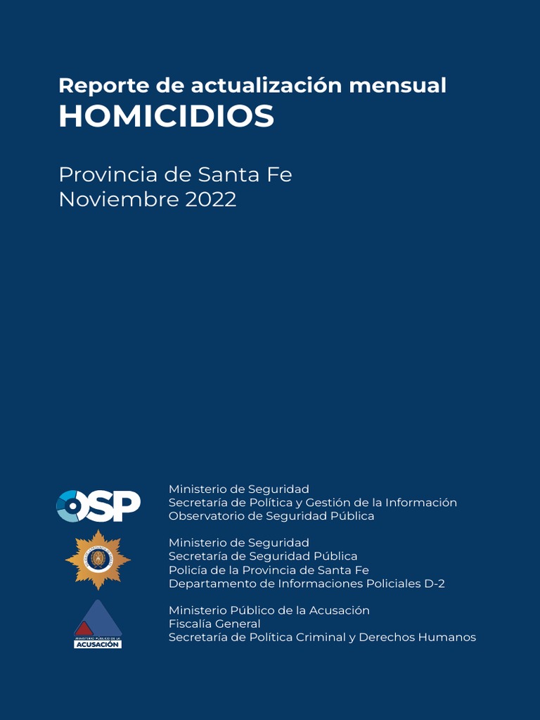 Informe Mensual Del Observatorio De Seguridad Pública Pdf Homicidio