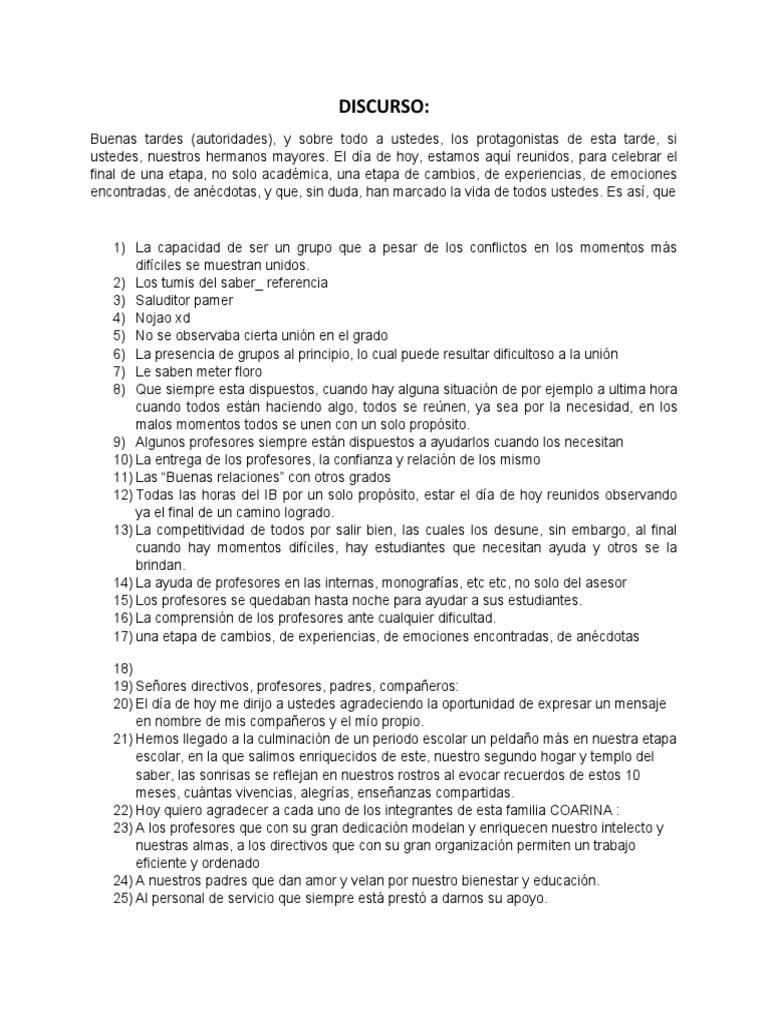 Discurso Borrador | PDF Discurso Borrador | PDF