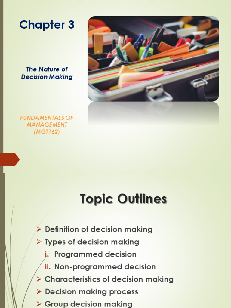 CHAPTER 3-Decision Making | PDF | Decision Making | Group Decision Making