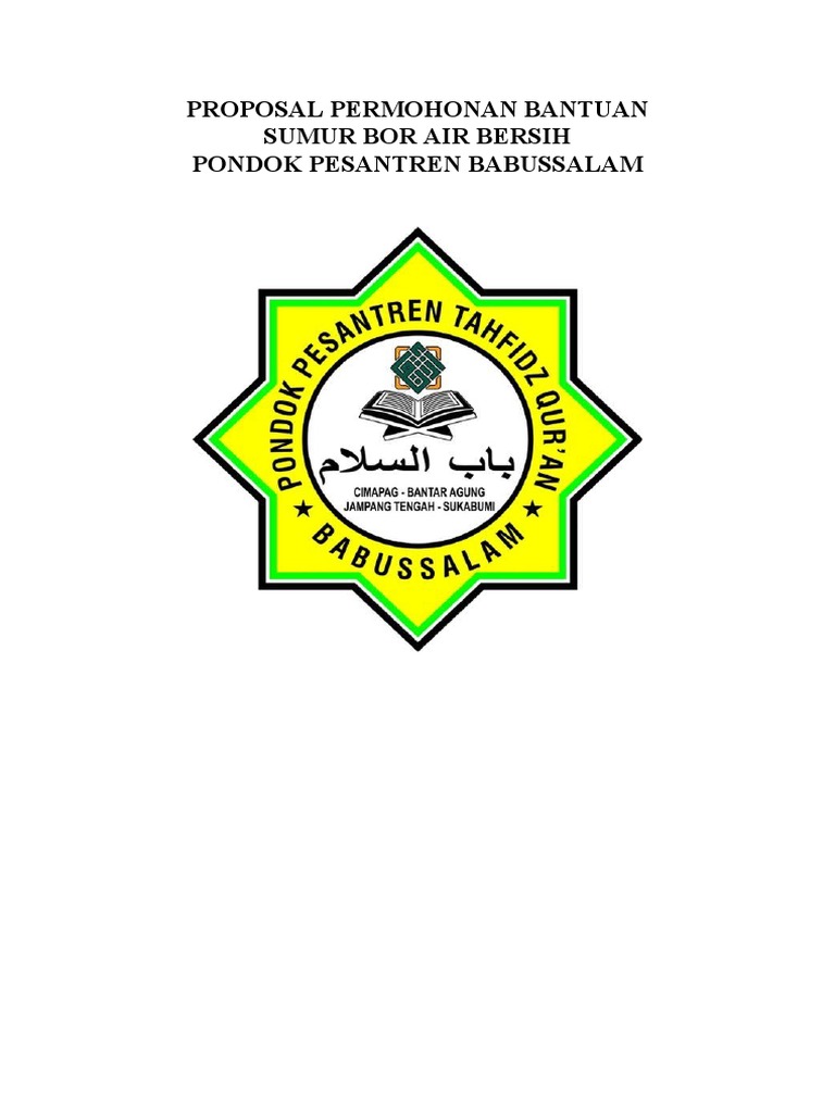 Proposal Permohonan Bantuan Sumur Bor | PDF | Kesehatan Holistik